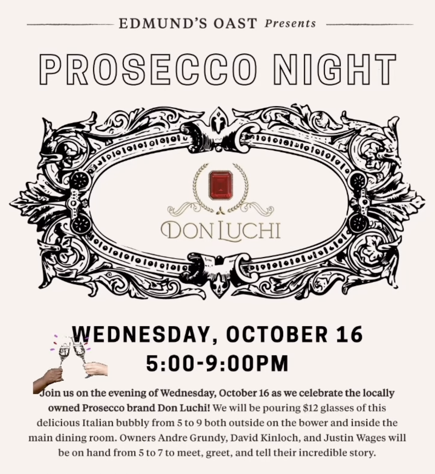 Prosecco Night | Charleston Guru